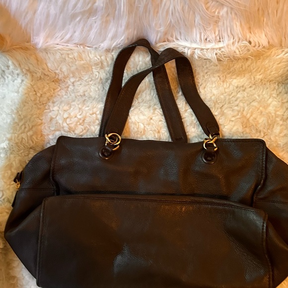 CHANEL | Bags | Chanel Brown Leather Shoulder Bag With Timeless Design ...